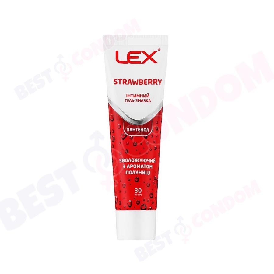Гель - змазка Lex Strawberry. Зволожуючий з ароматом полуниці 30 мл.